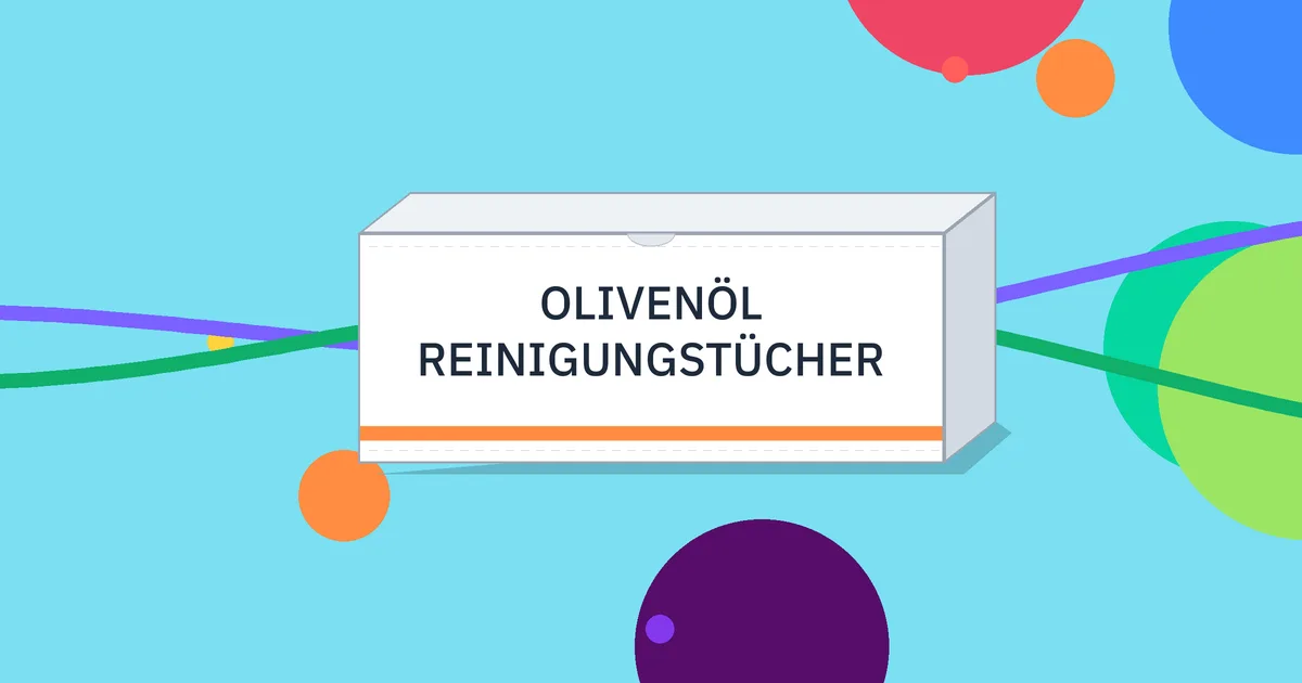 Symbolbild: Packung mit der Aufschrift OLIVENÖL REINIGUNGSTÜCHER (PZN 06862725) – Verfügbarkeit und Bezug in Apotheken in Frankfurt am Main