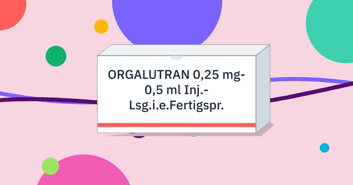 Symbolbild: Packung mit der Aufschrift ORGALUTRAN 0,25 mg-0,5 ml Inj.-Lsg.i.e.Fertigspr. (PZN 01642924) – Verfügbarkeit und Bezug in Apotheken in Frankfurt am Main