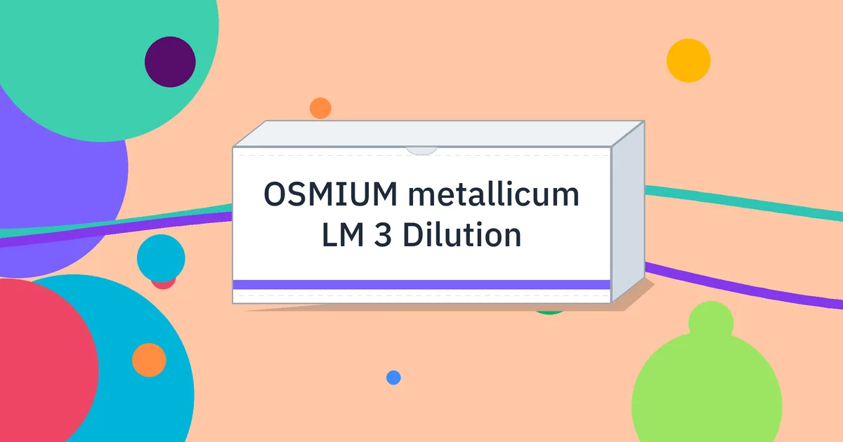 Symbolbild: Packung mit der Aufschrift OSMIUM metallicum LM 3 Dilution (PZN 12973854) – Verfügbarkeit und Bezug in Apotheken in Frankfurt am Main