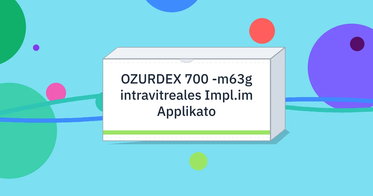 Symbolbild: Packung mit der Aufschrift OZURDEX 700 -m63g intravitreales Impl.im Applikato (PZN 15620122) – Verfügbarkeit und Bezug in Apotheken in Frankfurt am Main