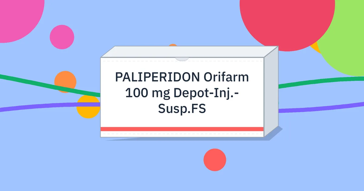 Symbolbild: Packung mit der Aufschrift PALIPERIDON Orifarm 100 mg Depot-Inj.-Susp.FS (PZN 18914657) – Verfügbarkeit und Bezug in Apotheken in Frankfurt am Main