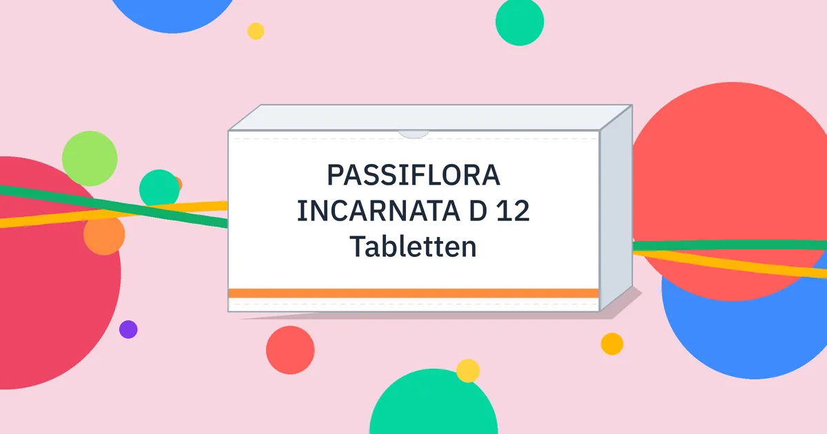 Symbolbild: Packung mit der Aufschrift PASSIFLORA INCARNATA D 12 Tabletten (PZN 00001815) – Verfügbarkeit und Bezug in Apotheken in Frankfurt am Main
