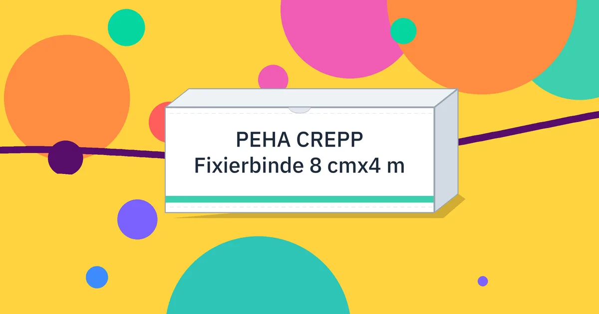 Symbolbild: Packung mit der Aufschrift PEHA CREPP Fixierbinde 8 cmx4 m (PZN 19703075) – Verfügbarkeit und Bezug in Apotheken in Frankfurt am Main