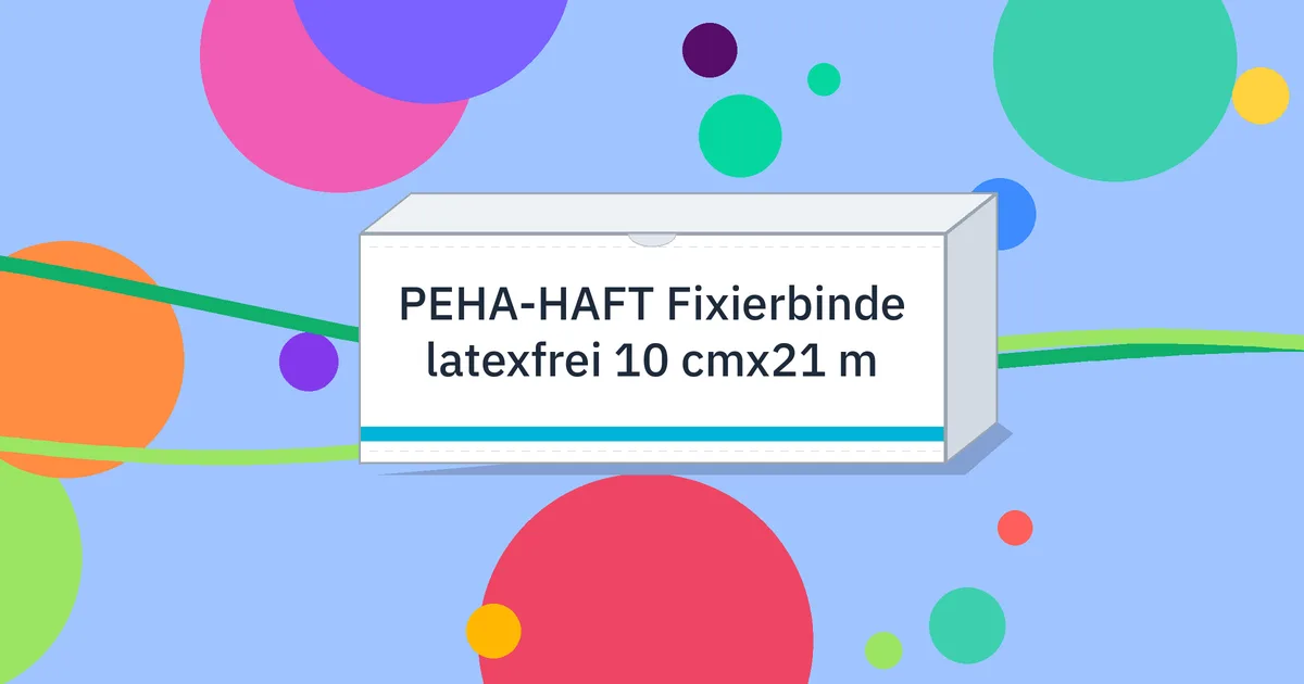 Symbolbild: Packung mit der Aufschrift PEHA-HAFT Fixierbinde latexfrei 10 cmx21 m (PZN 18105768) – Verfügbarkeit und Bezug in Apotheken in Frankfurt am Main