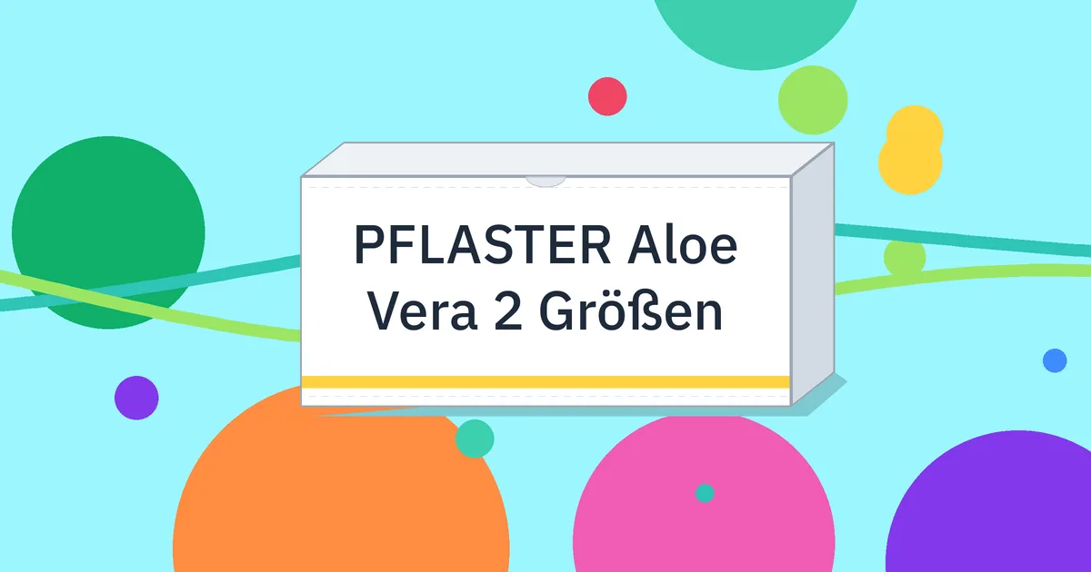 Symbolbild: Packung mit der Aufschrift PFLASTER Aloe Vera 2 Größen (PZN 19269176) – Verfügbarkeit und Bezug in Apotheken in Frankfurt am Main