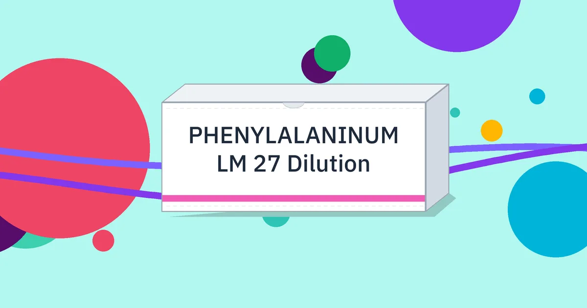 Symbolbild: Packung mit der Aufschrift PHENYLALANINUM LM 27 Dilution (PZN 13784109) – Verfügbarkeit und Bezug in Apotheken in Frankfurt am Main