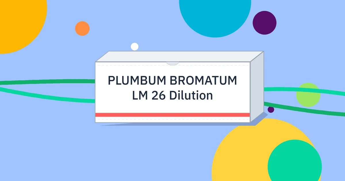 Symbolbild: Packung mit der Aufschrift PLUMBUM BROMATUM LM 26 Dilution (PZN 13039914) – Verfügbarkeit und Bezug in Apotheken in Frankfurt am Main