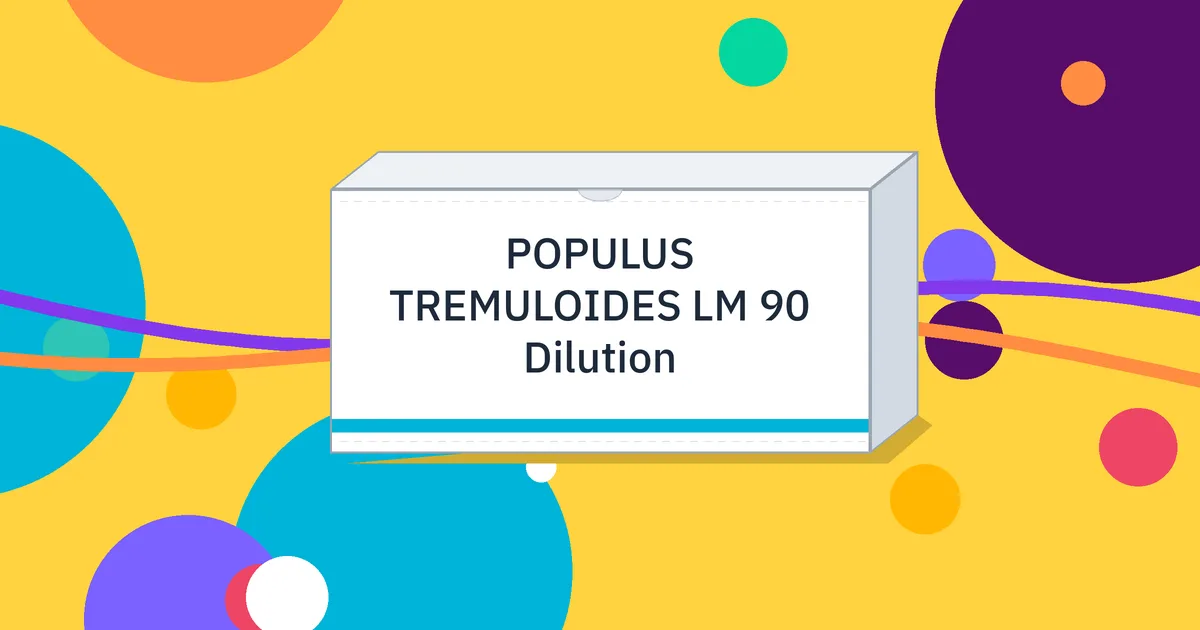 Symbolbild: Packung mit der Aufschrift POPULUS TREMULOIDES LM 90 Dilution (PZN 13665014) – Verfügbarkeit und Bezug in Apotheken in Frankfurt am Main