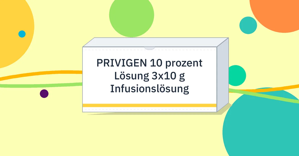 Symbolbild: Packung mit der Aufschrift PRIVIGEN 10 prozent Lösung 3x10 g Infusionslösung (PZN 11875150) – Verfügbarkeit und Bezug in Apotheken in Frankfurt am Main