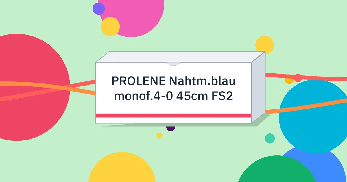 Symbolbild: Packung mit der Aufschrift PROLENE Nahtm.blau monof.4-0 45cm FS2 (PZN 18793573) – Verfügbarkeit und Bezug in Apotheken in Frankfurt am Main