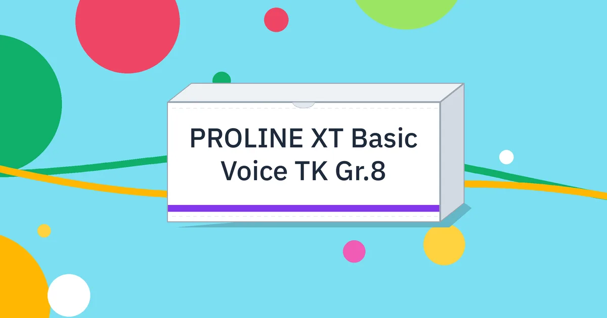 Symbolbild: Packung mit der Aufschrift PROLINE XT Basic Voice TK Gr.8 (PZN 17600000) – Verfügbarkeit und Bezug in Apotheken in Frankfurt am Main