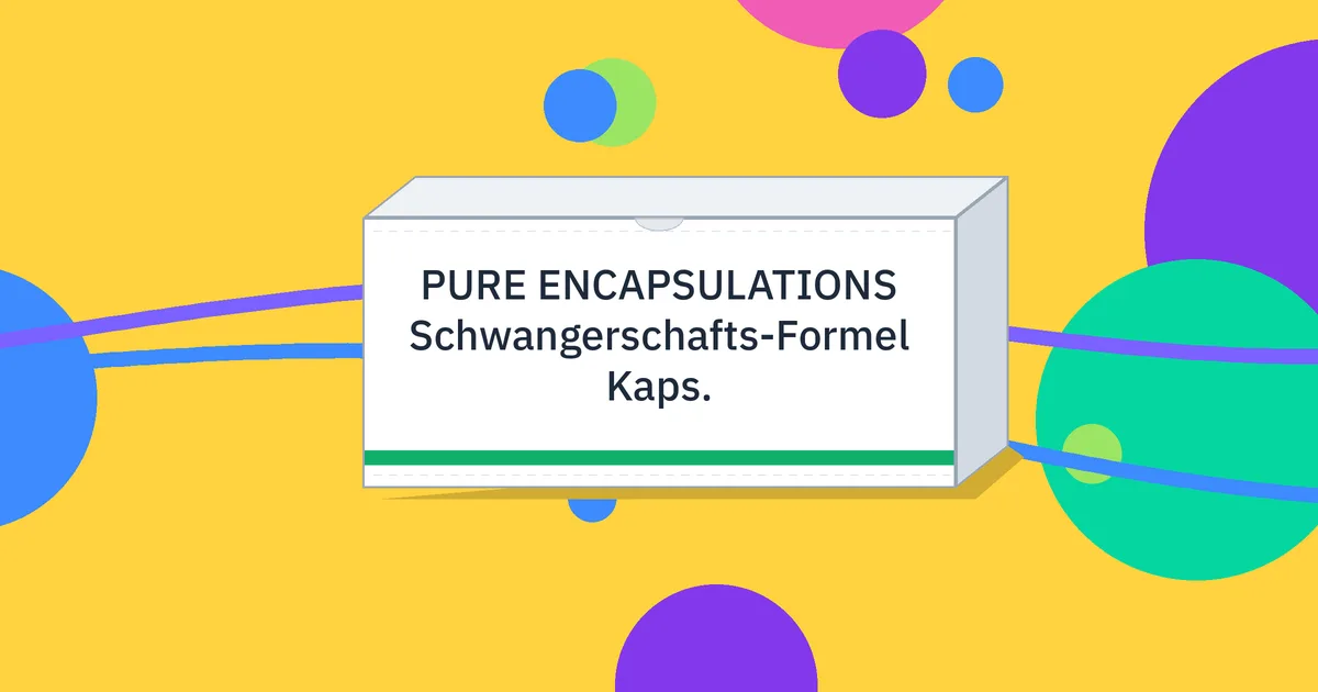 Symbolbild: Packung mit der Aufschrift PURE ENCAPSULATIONS Schwangerschafts-Formel Kaps. (PZN 00116748) – Verfügbarkeit und Bezug in Apotheken in Frankfurt am Main