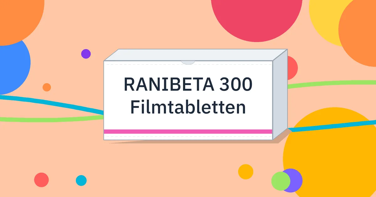 Symbolbild: Packung mit der Aufschrift RANIBETA 300 Filmtabletten (PZN 07280221) – Verfügbarkeit und Bezug in Apotheken in Frankfurt am Main