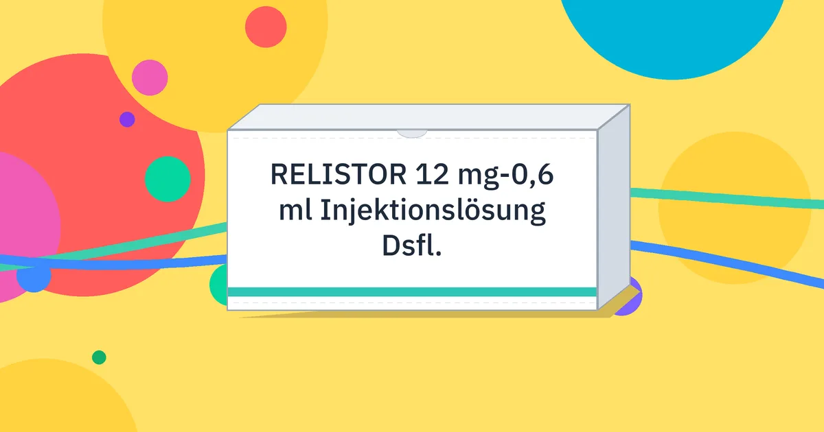 Symbolbild: Packung mit der Aufschrift RELISTOR 12 mg-0,6 ml Injektionslösung Dsfl. (PZN 19440138) – Verfügbarkeit und Bezug in Apotheken in Frankfurt am Main