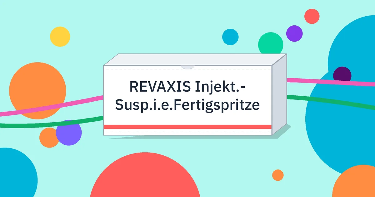 Symbolbild: Packung mit der Aufschrift REVAXIS Injekt.-Susp.i.e.Fertigspritze (PZN 02143749) – Verfügbarkeit und Bezug in Apotheken in Frankfurt am Main