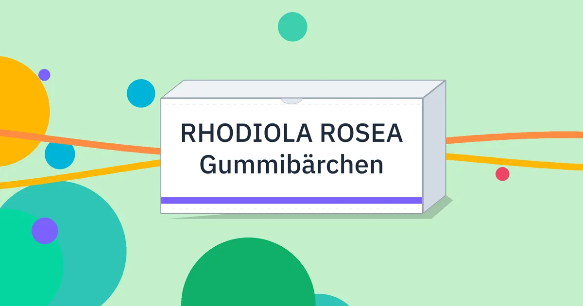 Symbolbild: Packung mit der Aufschrift RHODIOLA ROSEA Gummibärchen (PZN 19684188) – Verfügbarkeit und Bezug in Apotheken in Frankfurt am Main