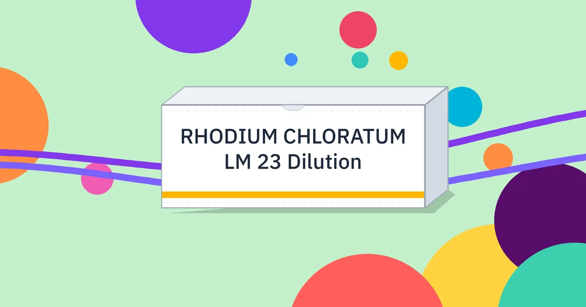 Symbolbild: Packung mit der Aufschrift RHODIUM CHLORATUM LM 23 Dilution (PZN 13050057) – Verfügbarkeit und Bezug in Apotheken in Frankfurt am Main