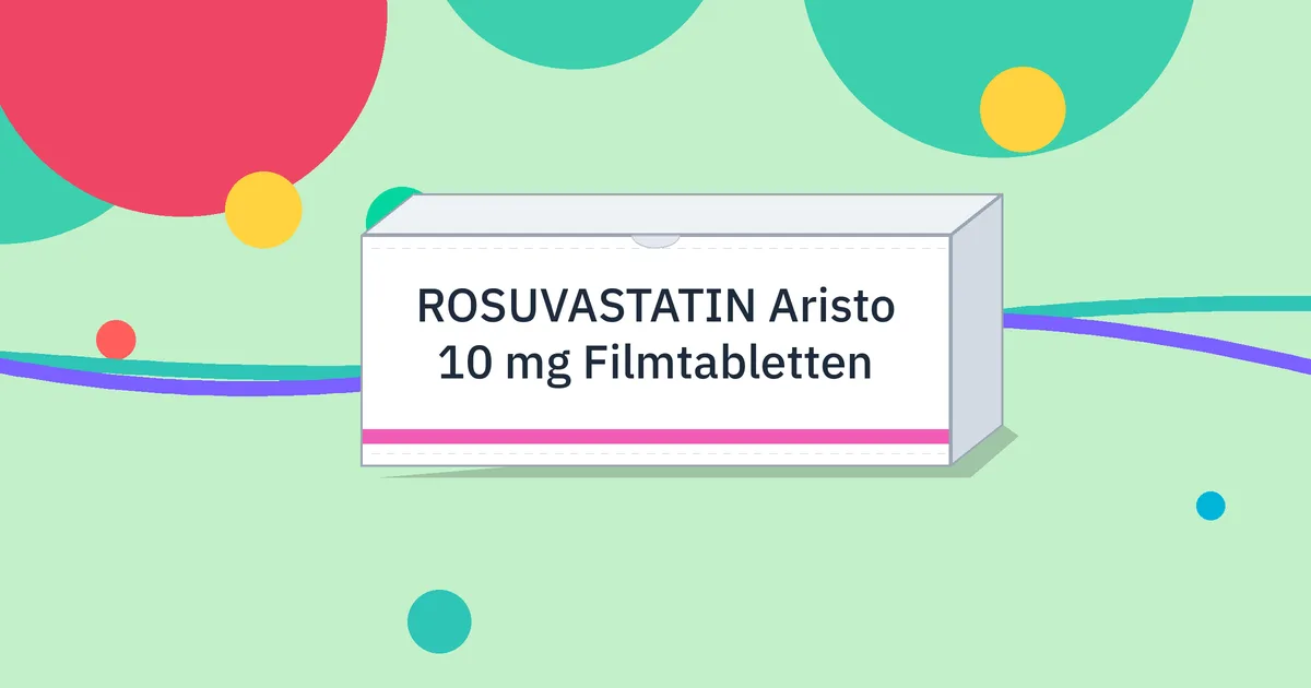 Symbolbild: Packung mit der Aufschrift ROSUVASTATIN Aristo 10 mg Filmtabletten (PZN 13588609) – Verfügbarkeit und Bezug in Apotheken in Frankfurt am Main