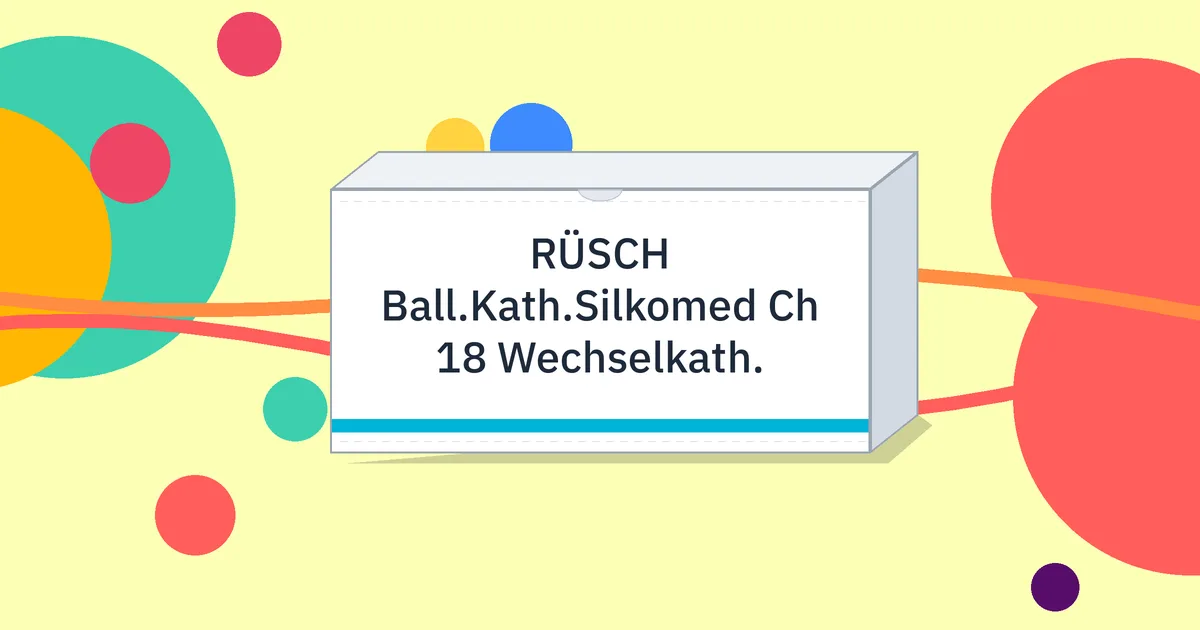 Symbolbild: Packung mit der Aufschrift RÜSCH Ball.Kath.Silkomed Ch 18 Wechselkath. (PZN 06637336) – Verfügbarkeit und Bezug in Apotheken in Frankfurt am Main
