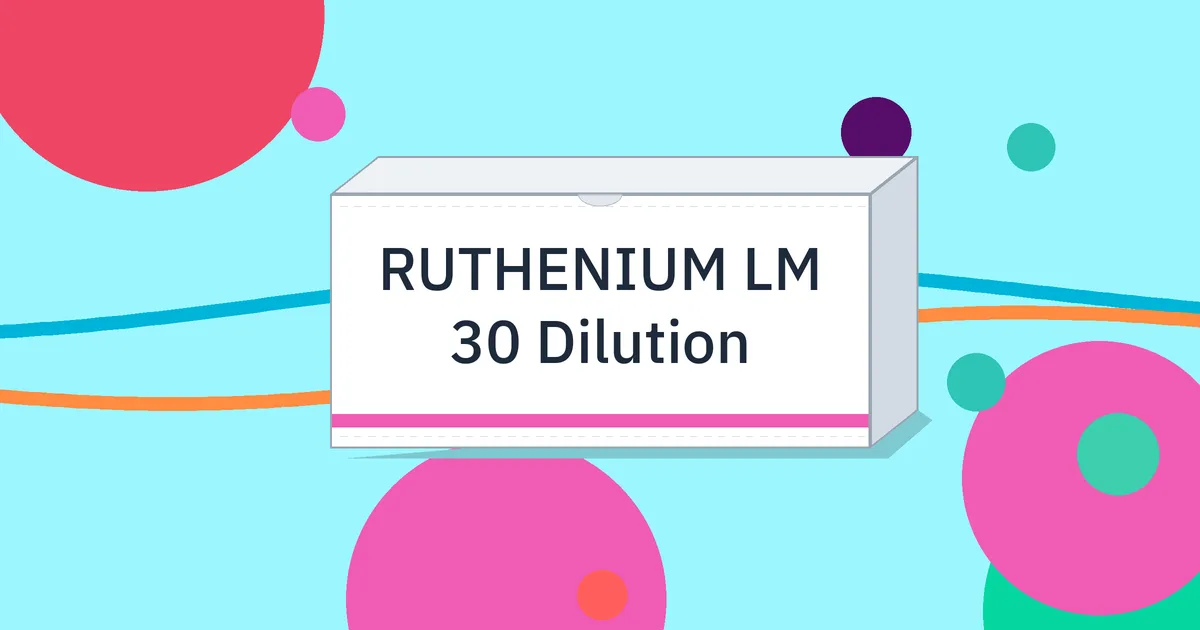 Symbolbild: Packung mit der Aufschrift RUTHENIUM LM 30 Dilution (PZN 13174374) – Verfügbarkeit und Bezug in Apotheken in Frankfurt am Main