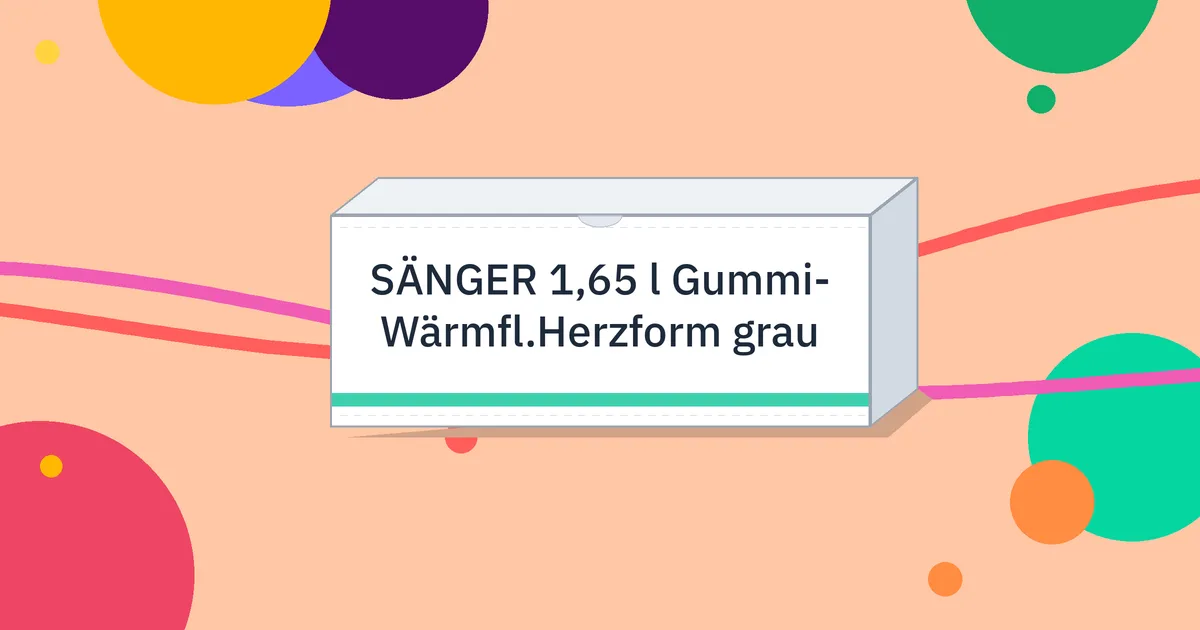 Symbolbild: Packung mit der Aufschrift SÄNGER 1,65 l Gummi-Wärmfl.Herzform grau (PZN 01314373) – Verfügbarkeit und Bezug in Apotheken in Frankfurt am Main