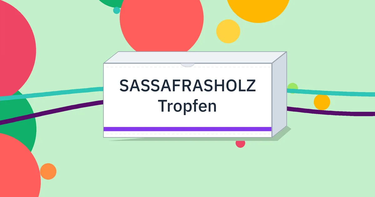 Symbolbild: Packung mit der Aufschrift SASSAFRASHOLZ Tropfen (PZN 18439707) – Verfügbarkeit und Bezug in Apotheken in Frankfurt am Main