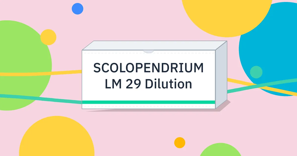 Symbolbild: Packung mit der Aufschrift SCOLOPENDRIUM LM 29 Dilution (PZN 13690621) – Verfügbarkeit und Bezug in Apotheken in Frankfurt am Main