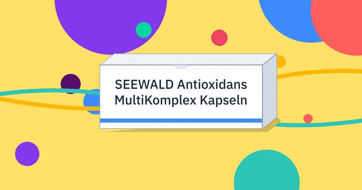 Symbolbild: Packung mit der Aufschrift SEEWALD Antioxidans MultiKomplex Kapseln (PZN 19542608) – Verfügbarkeit und Bezug in Apotheken in Frankfurt am Main