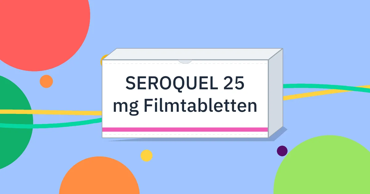 Symbolbild: Packung mit der Aufschrift SEROQUEL 25 mg Filmtabletten (PZN 15996689) – Verfügbarkeit und Bezug in Apotheken in Frankfurt am Main