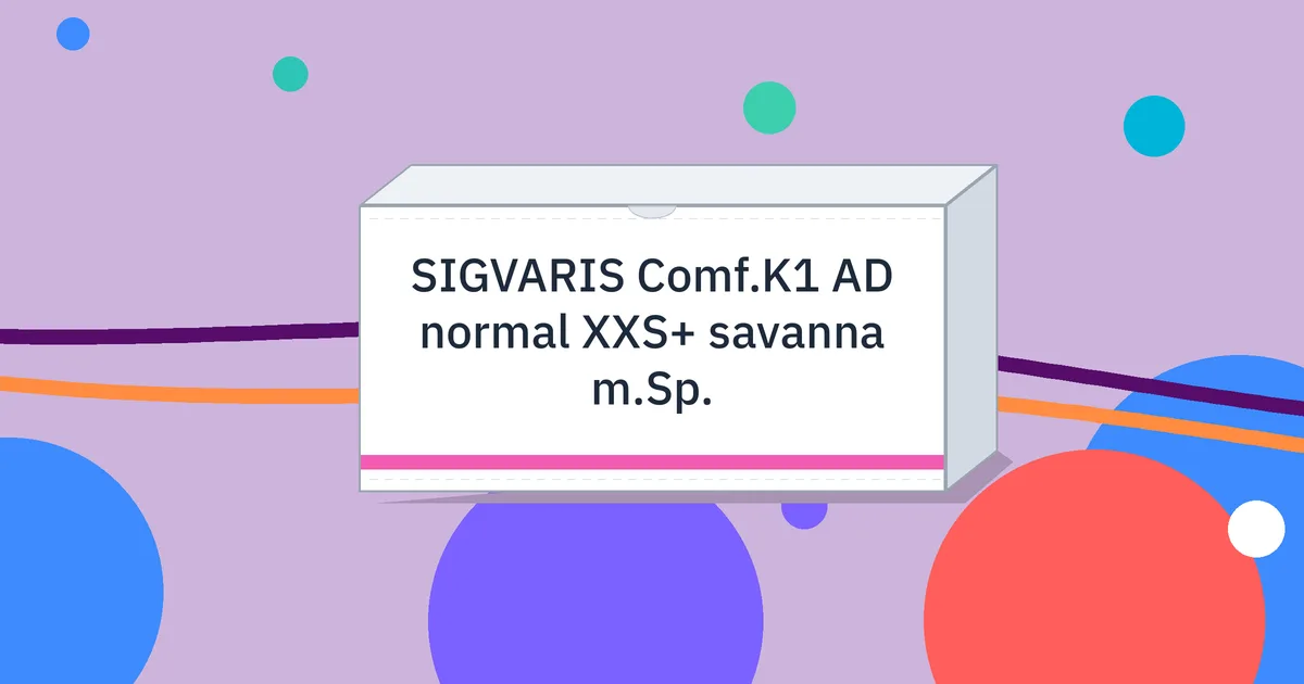 Symbolbild: Packung mit der Aufschrift SIGVARIS Comf.K1 AD normal XXS+ savanna m.Sp. (PZN 17094293) – Verfügbarkeit und Bezug in Apotheken in Frankfurt am Main