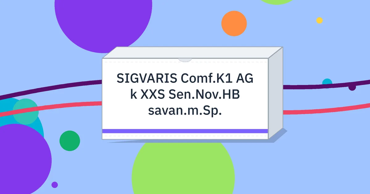 Symbolbild: Packung mit der Aufschrift SIGVARIS Comf.K1 AG k XXS Sen.Nov.HB savan.m.Sp. (PZN 17103402) – Verfügbarkeit und Bezug in Apotheken in Frankfurt am Main