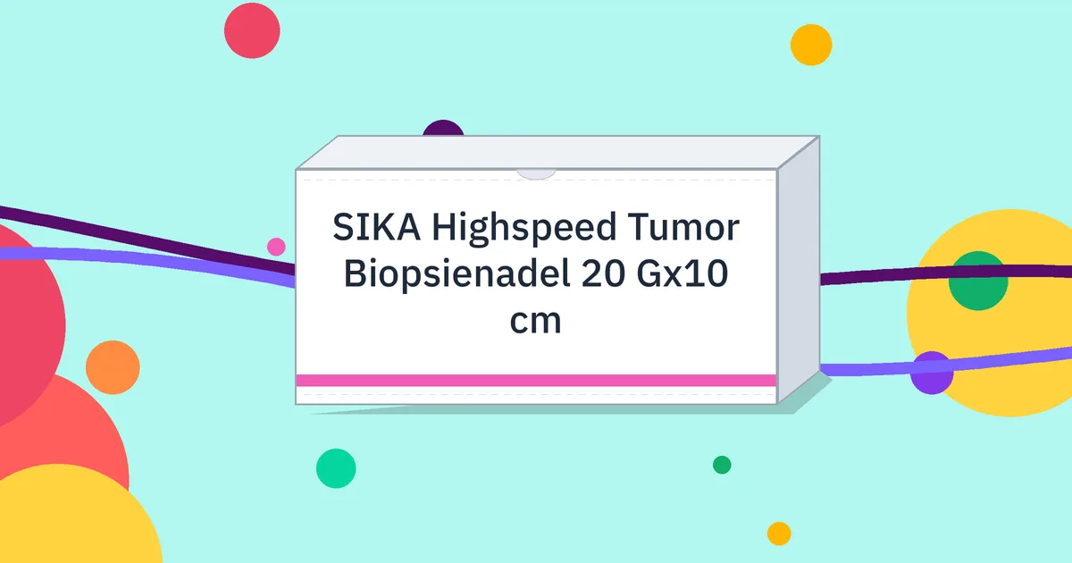 Symbolbild: Packung mit der Aufschrift SIKA Highspeed Tumor Biopsienadel 20 Gx10 cm (PZN 07313624) – Verfügbarkeit und Bezug in Apotheken in Frankfurt am Main