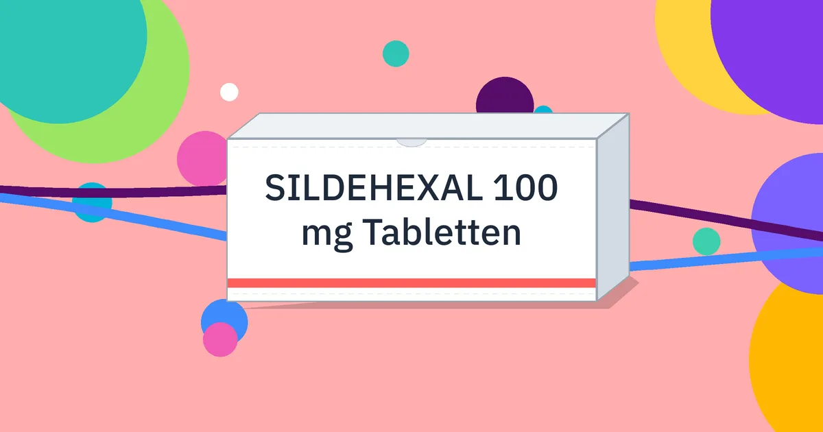 Symbolbild: Packung mit der Aufschrift SILDEHEXAL 100 mg Tabletten (PZN 07098574) – Verfügbarkeit und Bezug in Apotheken in Frankfurt am Main