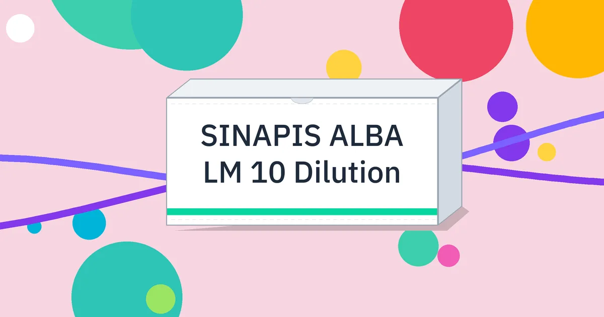 Symbolbild: Packung mit der Aufschrift SINAPIS ALBA LM 10 Dilution (PZN 13190597) – Verfügbarkeit und Bezug in Apotheken in Frankfurt am Main