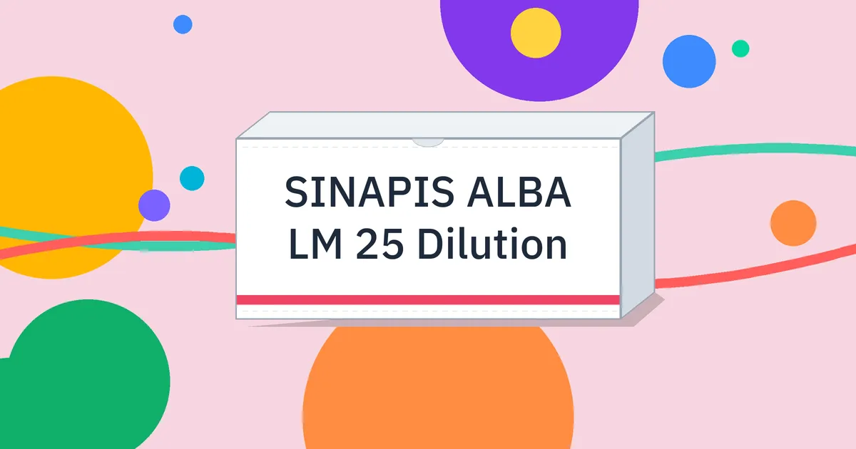 Symbolbild: Packung mit der Aufschrift SINAPIS ALBA LM 25 Dilution (PZN 13190769) – Verfügbarkeit und Bezug in Apotheken in Frankfurt am Main