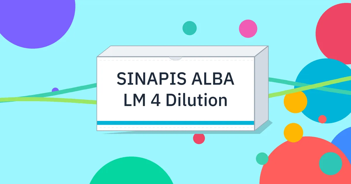 Symbolbild: Packung mit der Aufschrift SINAPIS ALBA LM 4 Dilution (PZN 13190522) – Verfügbarkeit und Bezug in Apotheken in Frankfurt am Main