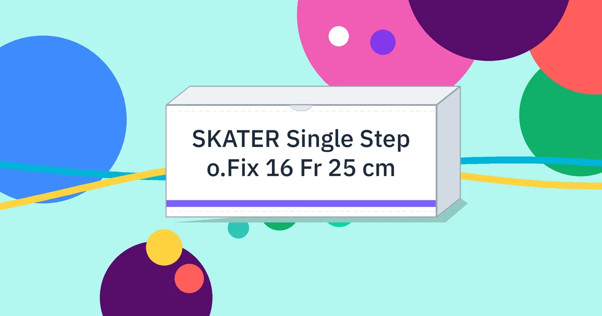 Symbolbild: Packung mit der Aufschrift SKATER Single Step o.Fix 16 Fr 25 cm (PZN 06770207) – Verfügbarkeit und Bezug in Apotheken in Frankfurt am Main