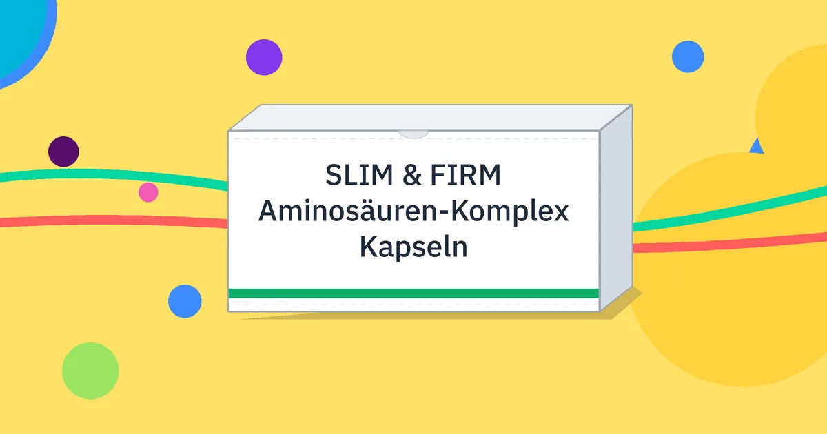 Symbolbild: Packung mit der Aufschrift SLIM & FIRM Aminosäuren-Komplex Kapseln (PZN 03076357) – Verfügbarkeit und Bezug in Apotheken in Frankfurt am Main