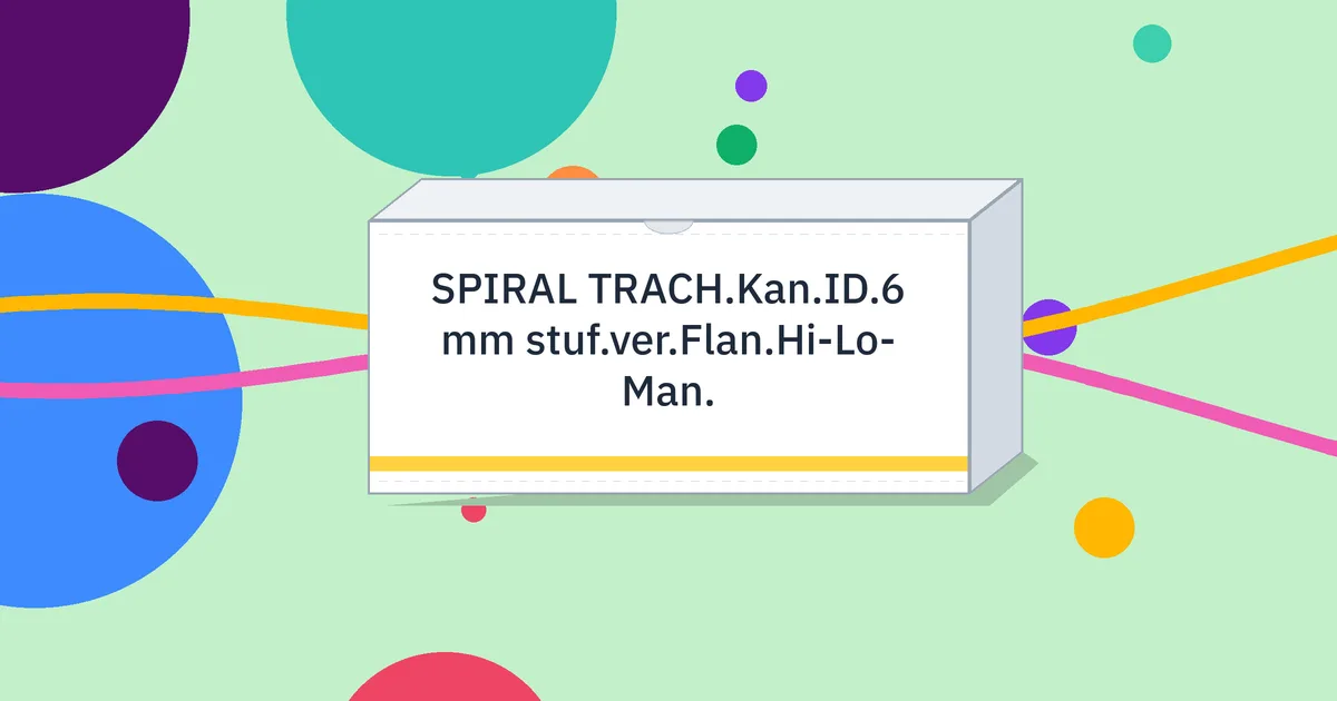 Symbolbild: Packung mit der Aufschrift SPIRAL TRACH.Kan.ID.6 mm stuf.ver.Flan.Hi-Lo-Man. (PZN 03379773) – Verfügbarkeit und Bezug in Apotheken in Frankfurt am Main
