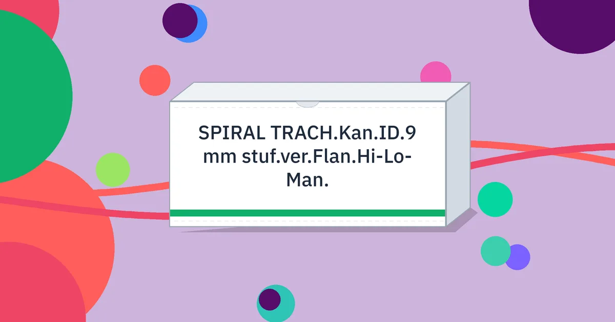 Symbolbild: Packung mit der Aufschrift SPIRAL TRACH.Kan.ID.9 mm stuf.ver.Flan.Hi-Lo-Man. (PZN 03379810) – Verfügbarkeit und Bezug in Apotheken in Frankfurt am Main