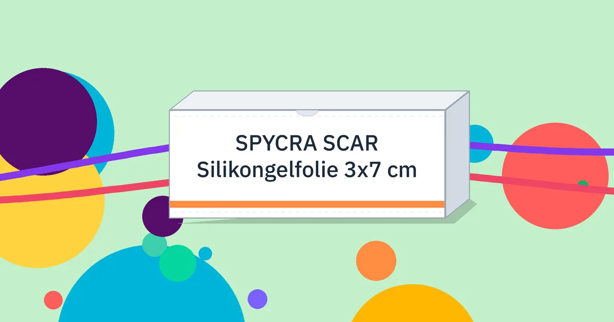 Symbolbild: Packung mit der Aufschrift SPYCRA SCAR Silikongelfolie 3x7 cm (PZN 18740329) – Verfügbarkeit und Bezug in Apotheken in Frankfurt am Main