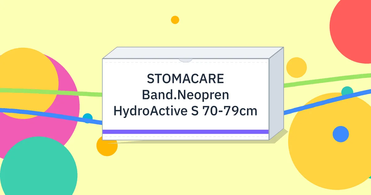 Symbolbild: Packung mit der Aufschrift STOMACARE Band.Neopren HydroActive S 70-79cm (PZN 15254953) – Verfügbarkeit und Bezug in Apotheken in Frankfurt am Main
