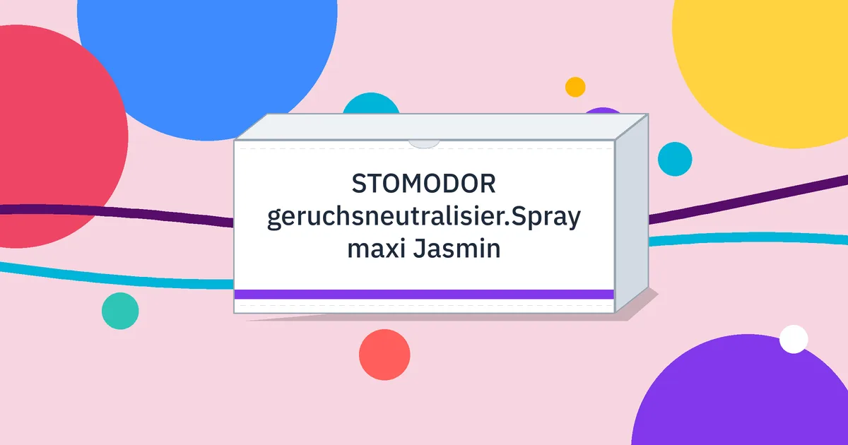Symbolbild: Packung mit der Aufschrift STOMODOR geruchsneutralisier.Spray maxi Jasmin (PZN 17866229) – Verfügbarkeit und Bezug in Apotheken in Frankfurt am Main