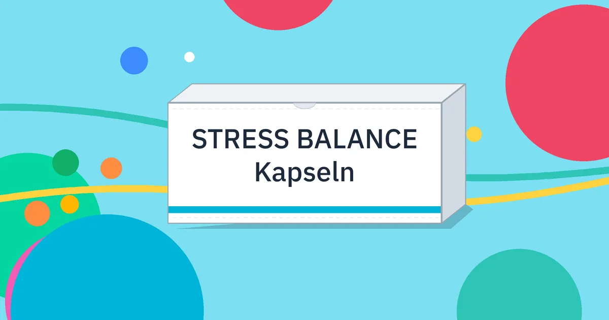 Symbolbild: Packung mit der Aufschrift STRESS BALANCE Kapseln (PZN 19224966) – Verfügbarkeit und Bezug in Apotheken in Frankfurt am Main