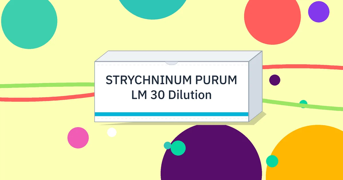Symbolbild: Packung mit der Aufschrift STRYCHNINUM PURUM LM 30 Dilution (PZN 13207872) – Verfügbarkeit und Bezug in Apotheken in Frankfurt am Main
