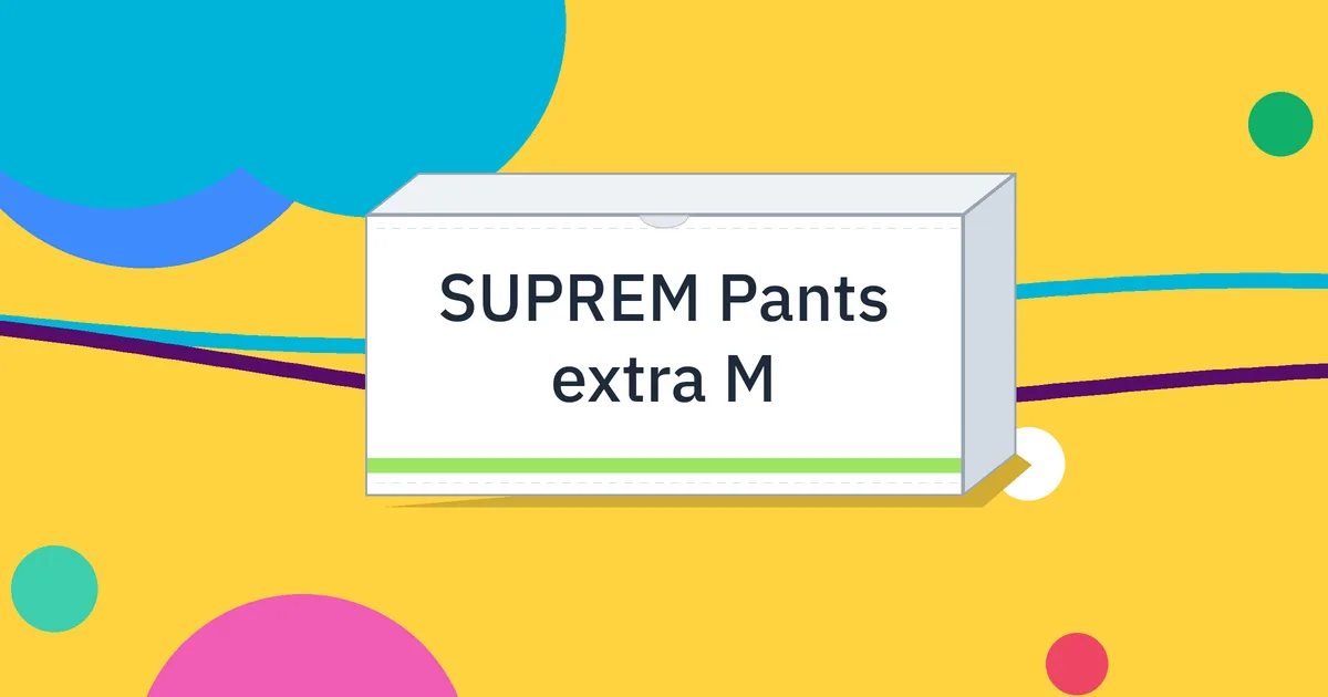 Symbolbild: Packung mit der Aufschrift SUPREM Pants extra M (PZN 08836324) – Verfügbarkeit und Bezug in Apotheken in Frankfurt am Main