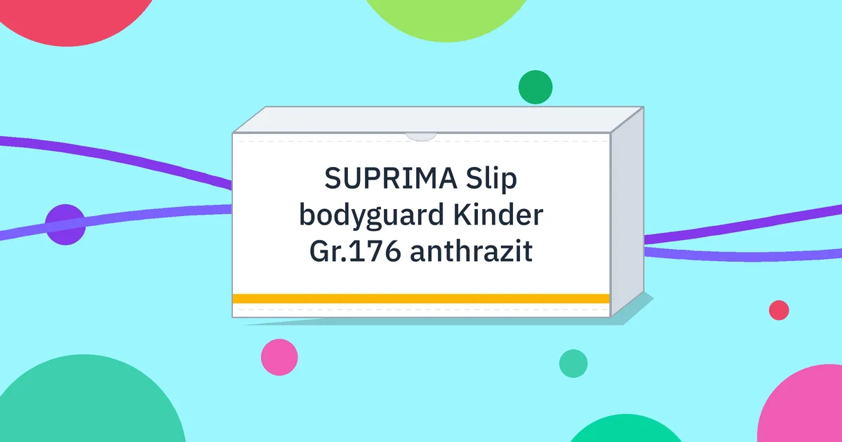 Symbolbild: Packung mit der Aufschrift SUPRIMA Slip bodyguard Kinder Gr.176 anthrazit (PZN 13862996) – Verfügbarkeit und Bezug in Apotheken in Frankfurt am Main