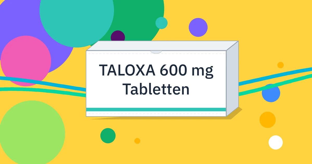 Symbolbild: Packung mit der Aufschrift TALOXA 600 mg Tabletten (PZN 12484291) – Verfügbarkeit und Bezug in Apotheken in Frankfurt am Main