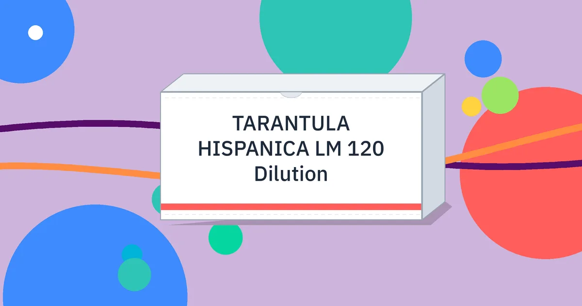 Symbolbild: Packung mit der Aufschrift TARANTULA HISPANICA LM 120 Dilution (PZN 13214174) – Verfügbarkeit und Bezug in Apotheken in Frankfurt am Main