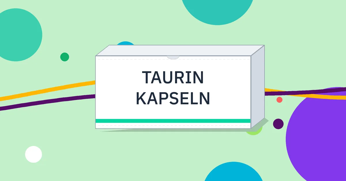 Symbolbild: Packung mit der Aufschrift TAURIN KAPSELN (PZN 12494444) – Verfügbarkeit und Bezug in Apotheken in Frankfurt am Main